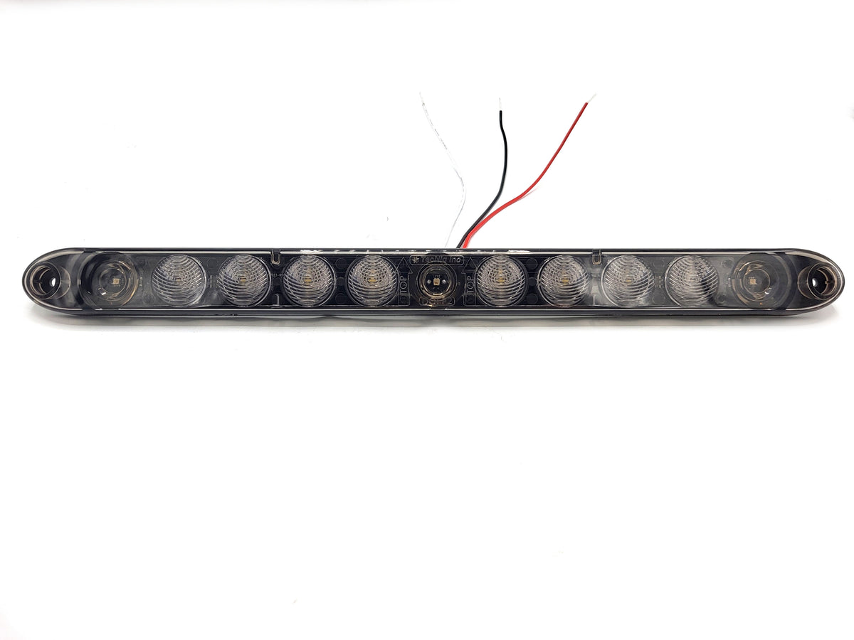 TecNiq 15" LED Red ID Bar White Load Lamp Combo Light Smoke Tint Lens ...