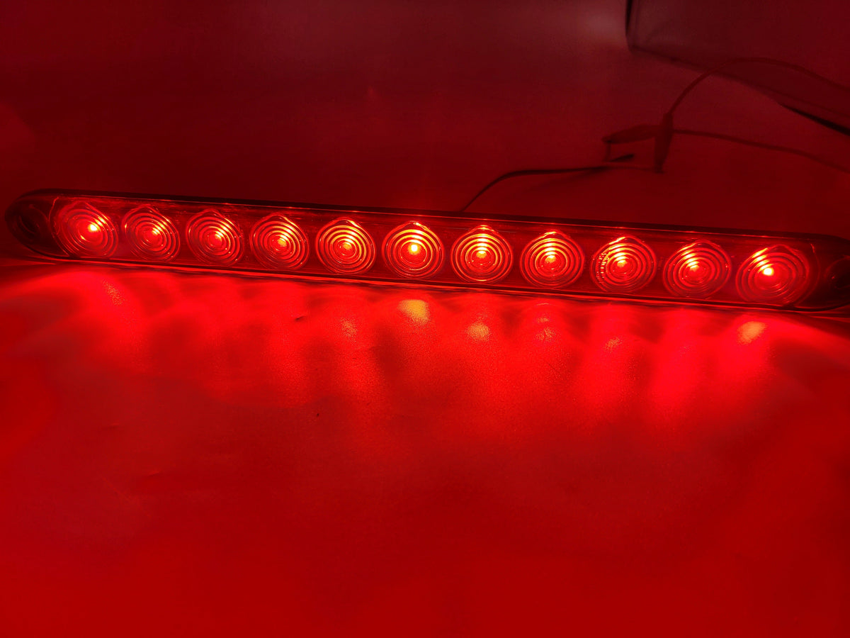 (T10-RT00-CHROME-KIT) 15" Low Profile Red Light Tint Smoked Len Chrome ...