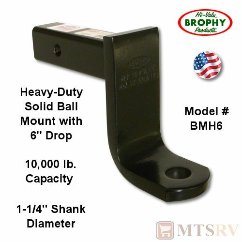 Brophy 6" Drop Solid Forged Steel Ball Mount Truck Trailer USA Made Hi ...