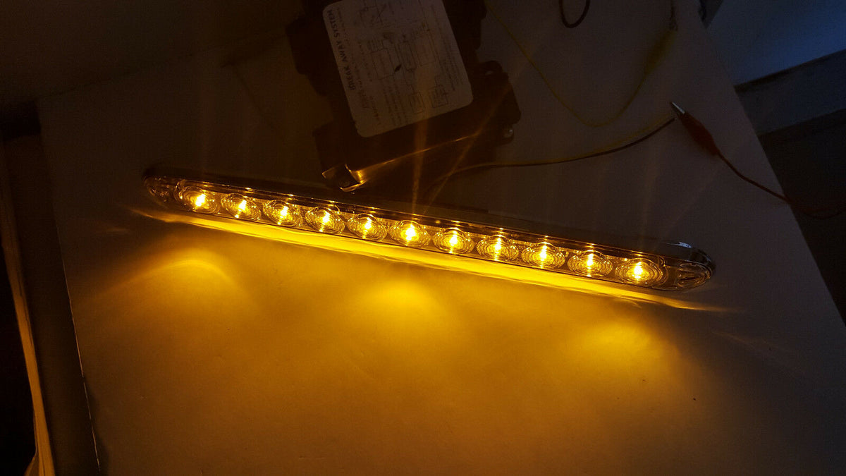 ONE TecNiq 15" Dual Function LED Amber Light Clear Lens Park Turn & Ch ...