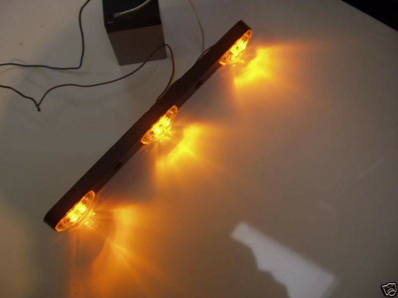 1 - LED 3 Light ID Bar Amber Clear 1 x 2.5 Oval Trailer Truck Flatbed ...