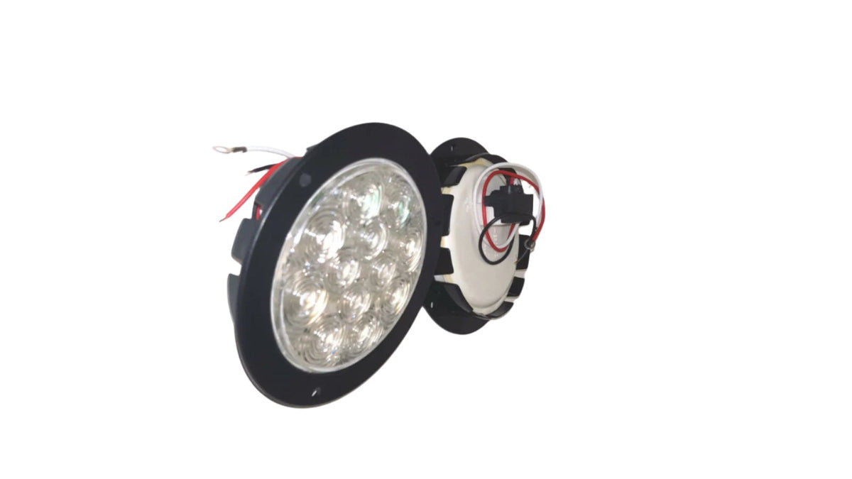 ONE - 4" Round 12 Diode Amber LED With Black Recessed Mount Flange Bra ...