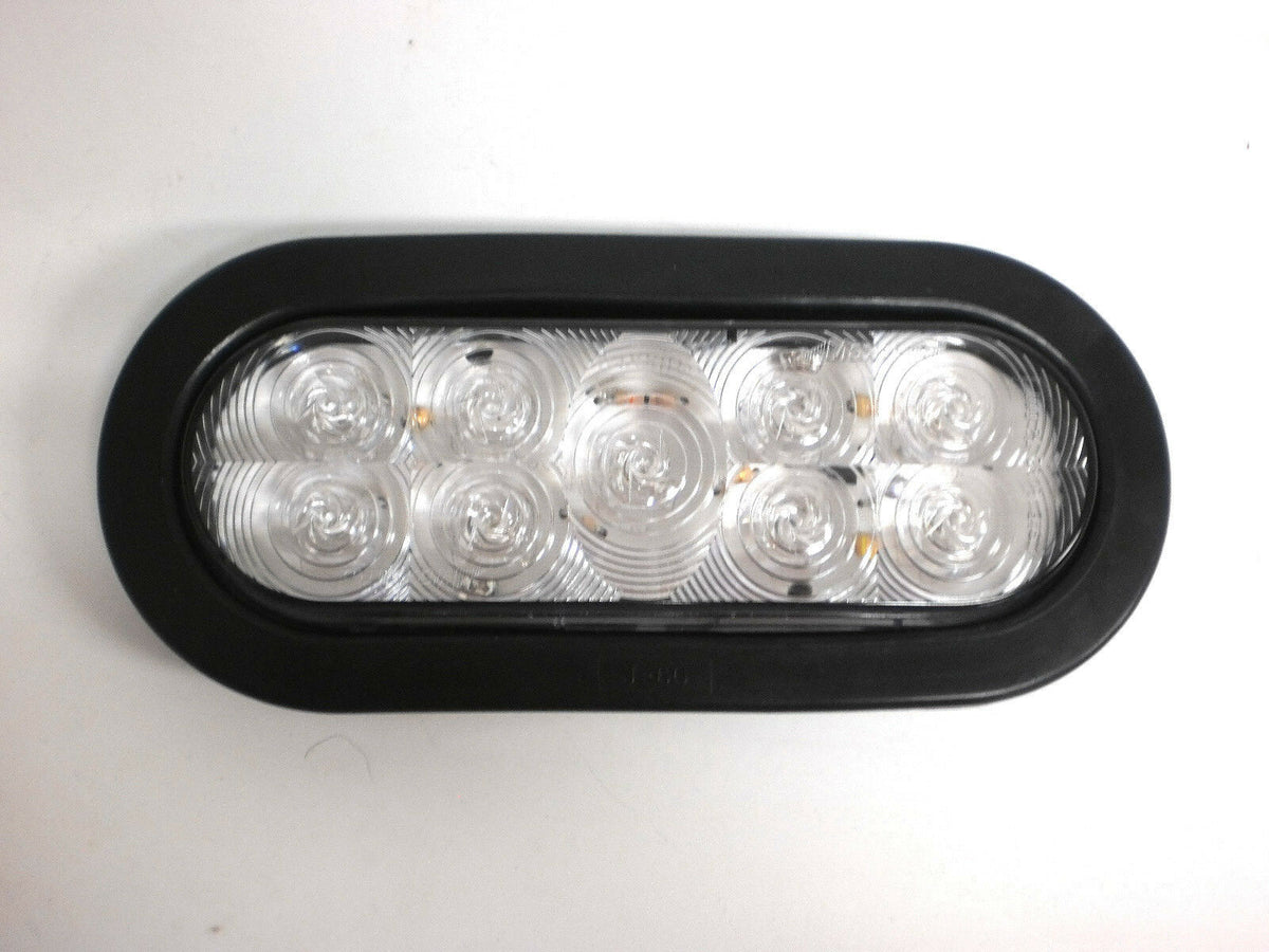 TWO Maxxima 6" Oval Red Clear LED Stop Turn Tail Light Truck Trailer R ...